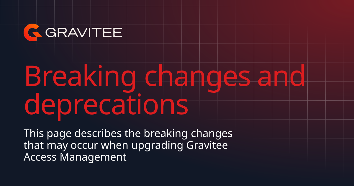 Breaking changes and deprecations | Gravitee Documentation