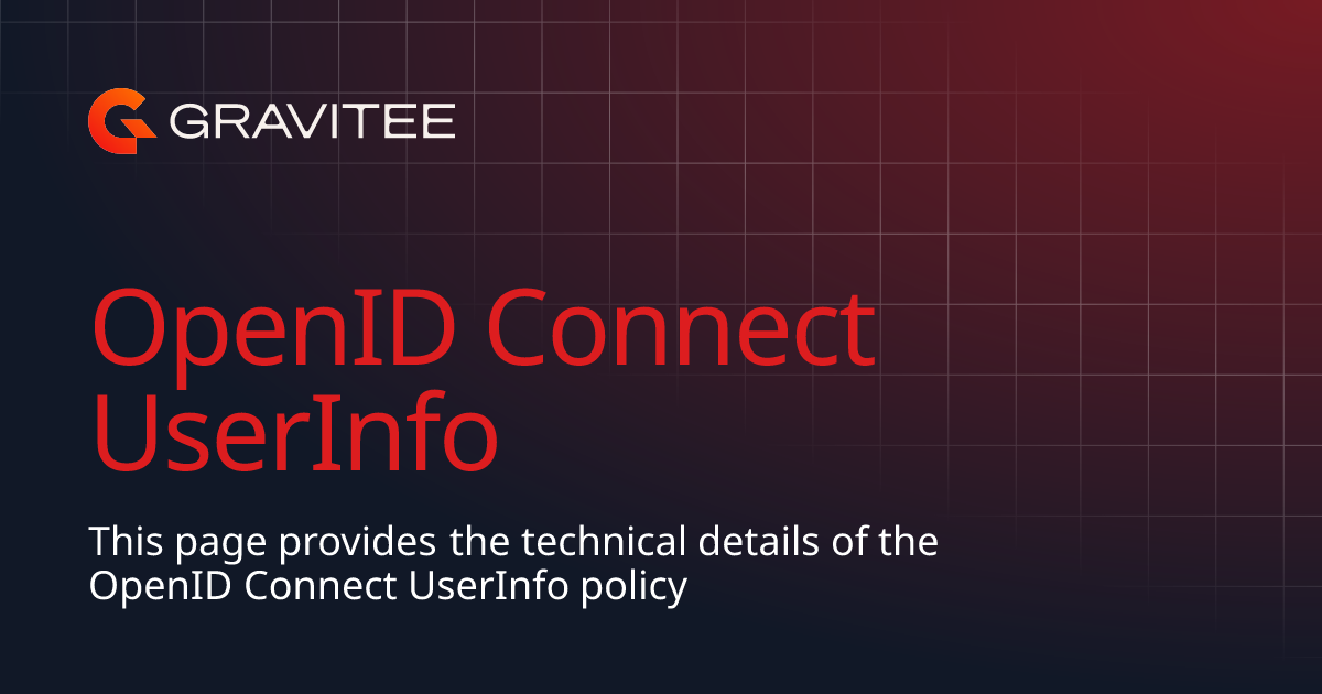 OpenID Connect UserInfo | API Management 4.1 | Gravitee Documentation