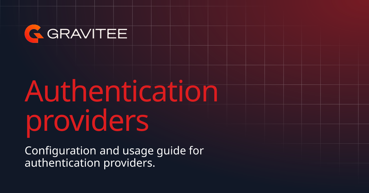 Authentication providers | Gravitee Documentation